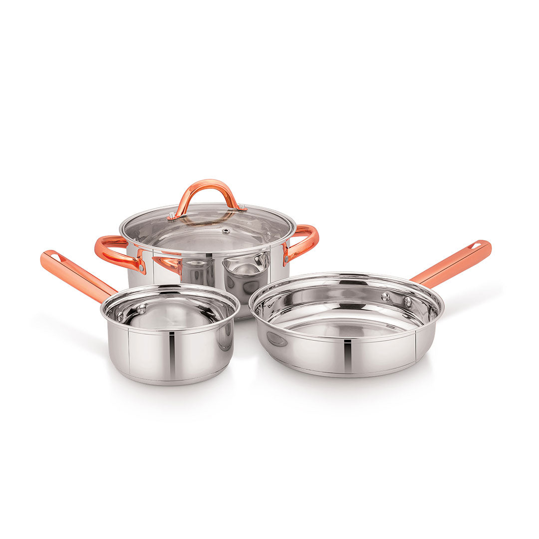 Meta 4pc cookware set with Wooden finish Handle – METALUX